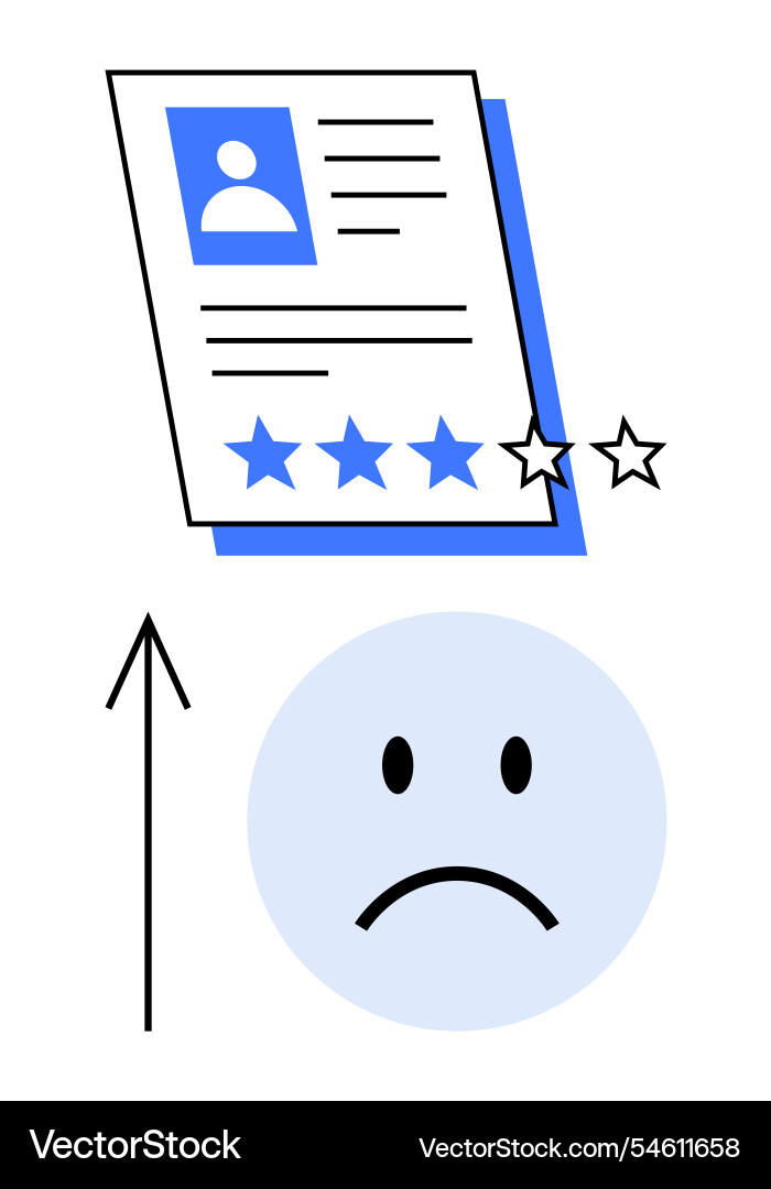 Employee evaluation with low rating depicted Vector Image