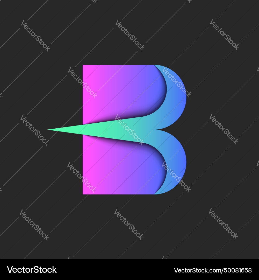 Letter b logo creative identity car emblem speed Vector Image