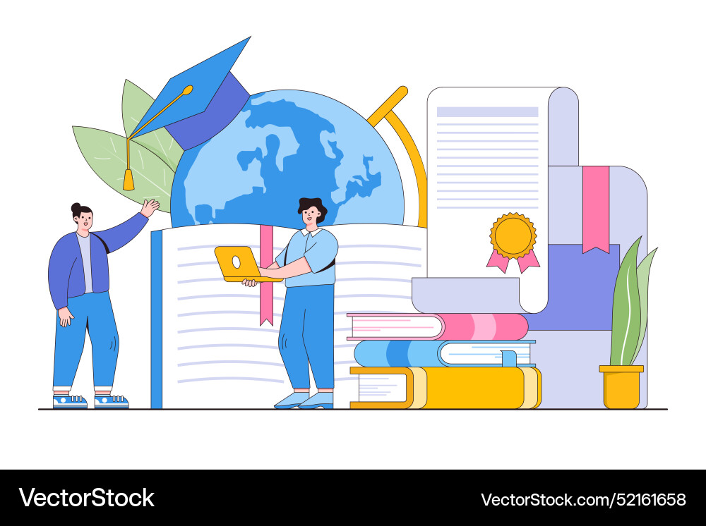 On campus learning online education digital Vector Image