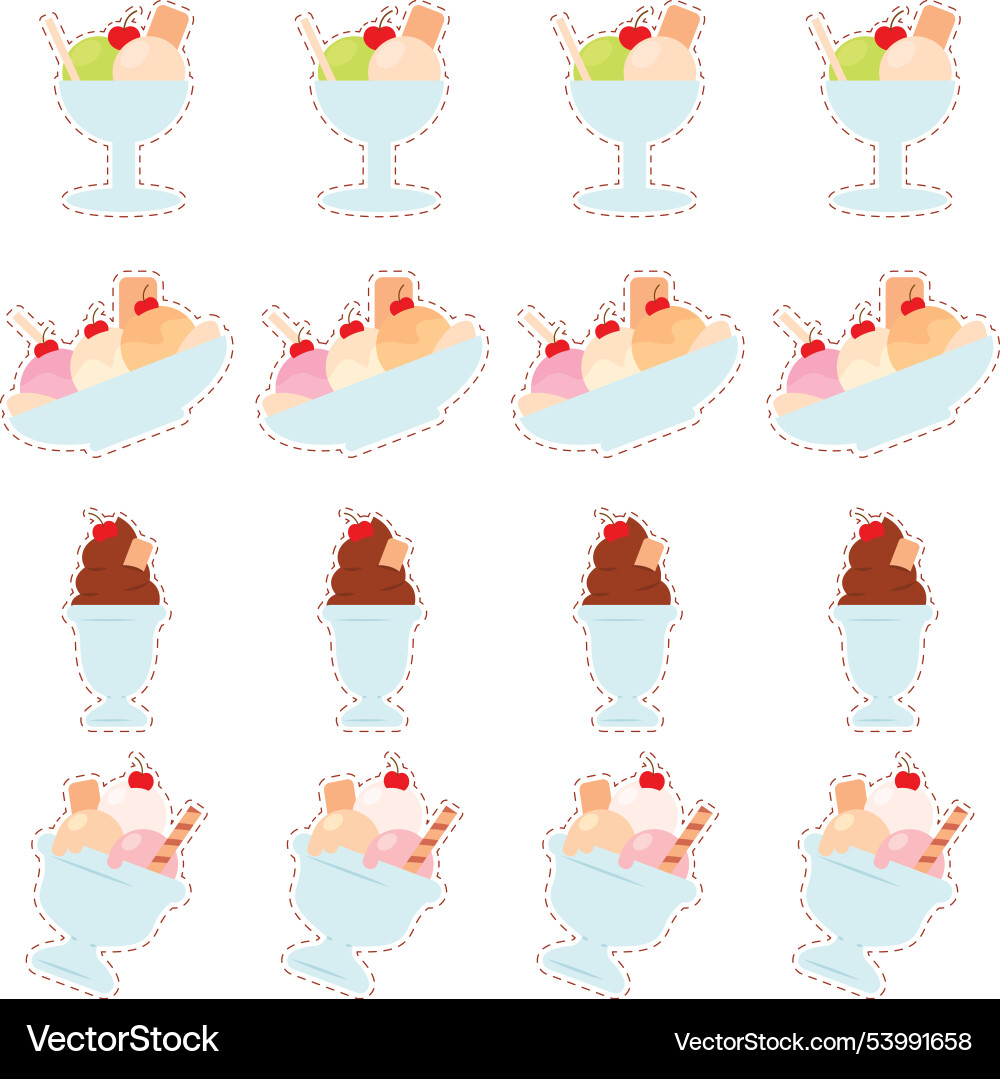 Pattern background with ice cream icons Royalty Free Vector