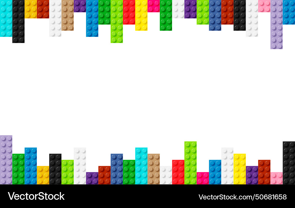 Plastic building toy blocks background Royalty Free Vector