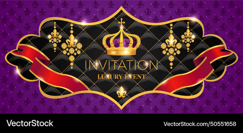 Royal crown invitation design Royalty Free Vector Image