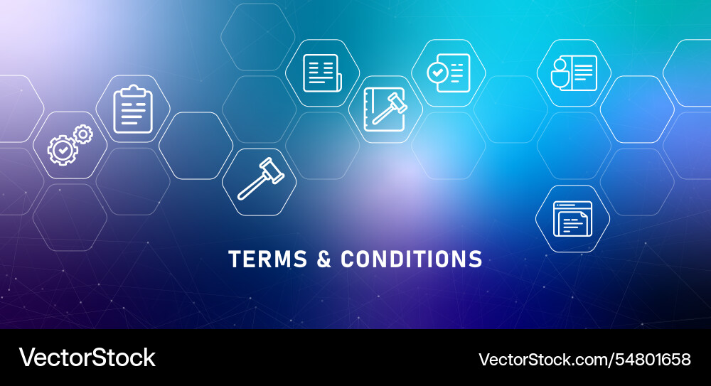 Terms and conditions gradients header management Vector Image