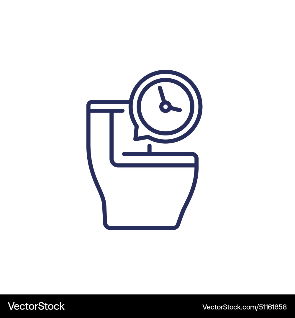 Toilet time line icon on white Royalty Free Vector Image