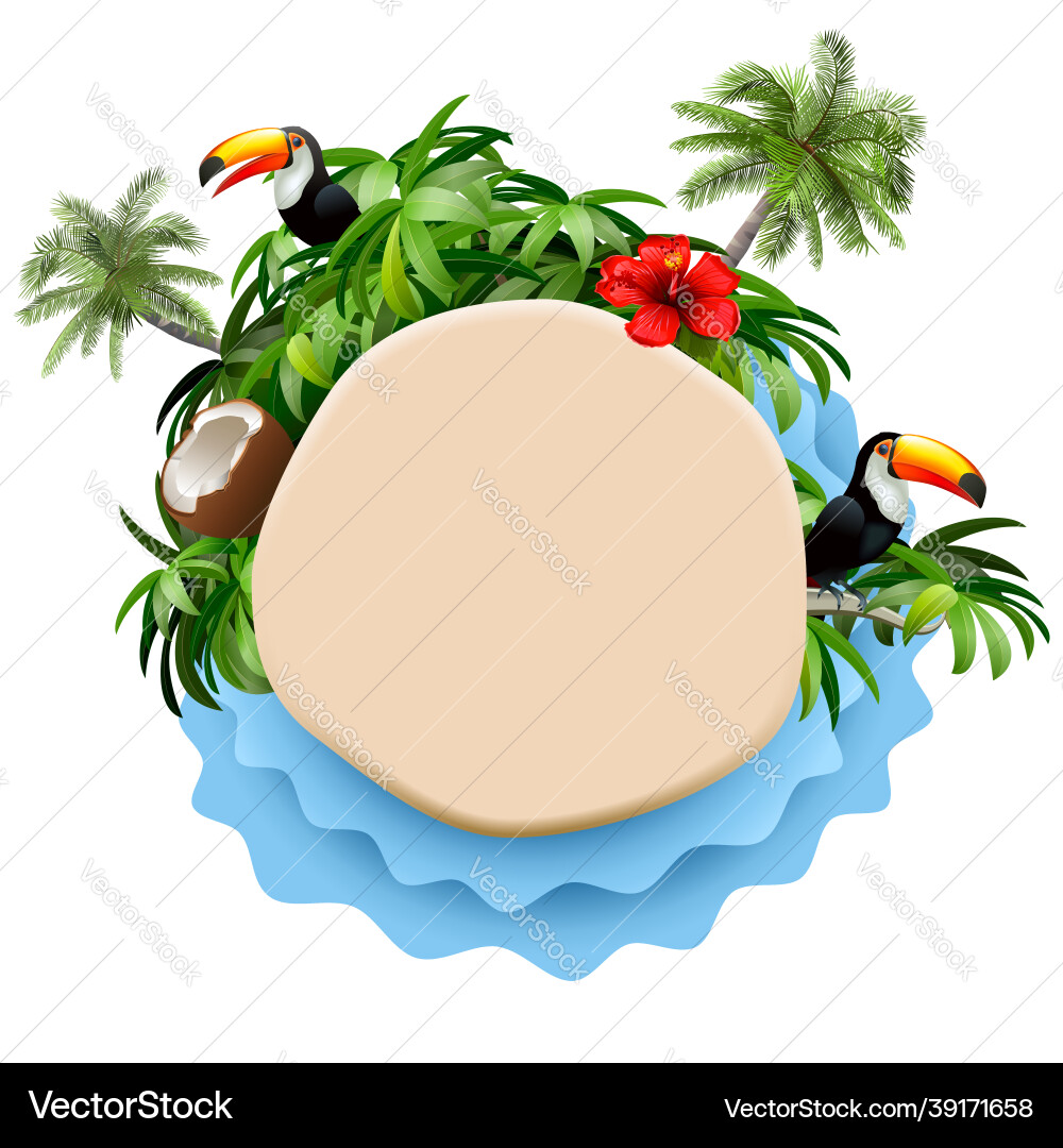 Tropical island concept Royalty Free Vector Image