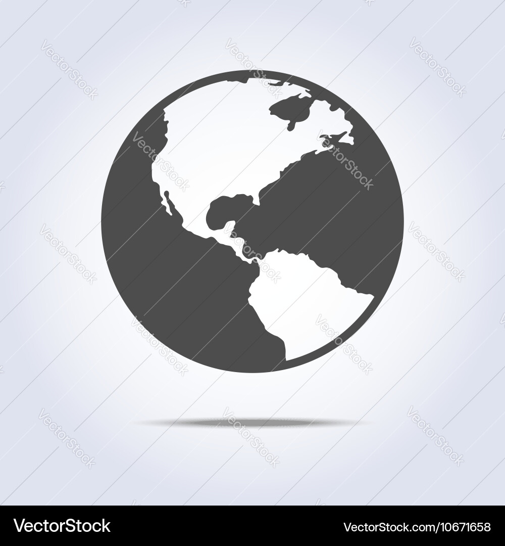 World globe icon gray color Royalty Free Vector Image
