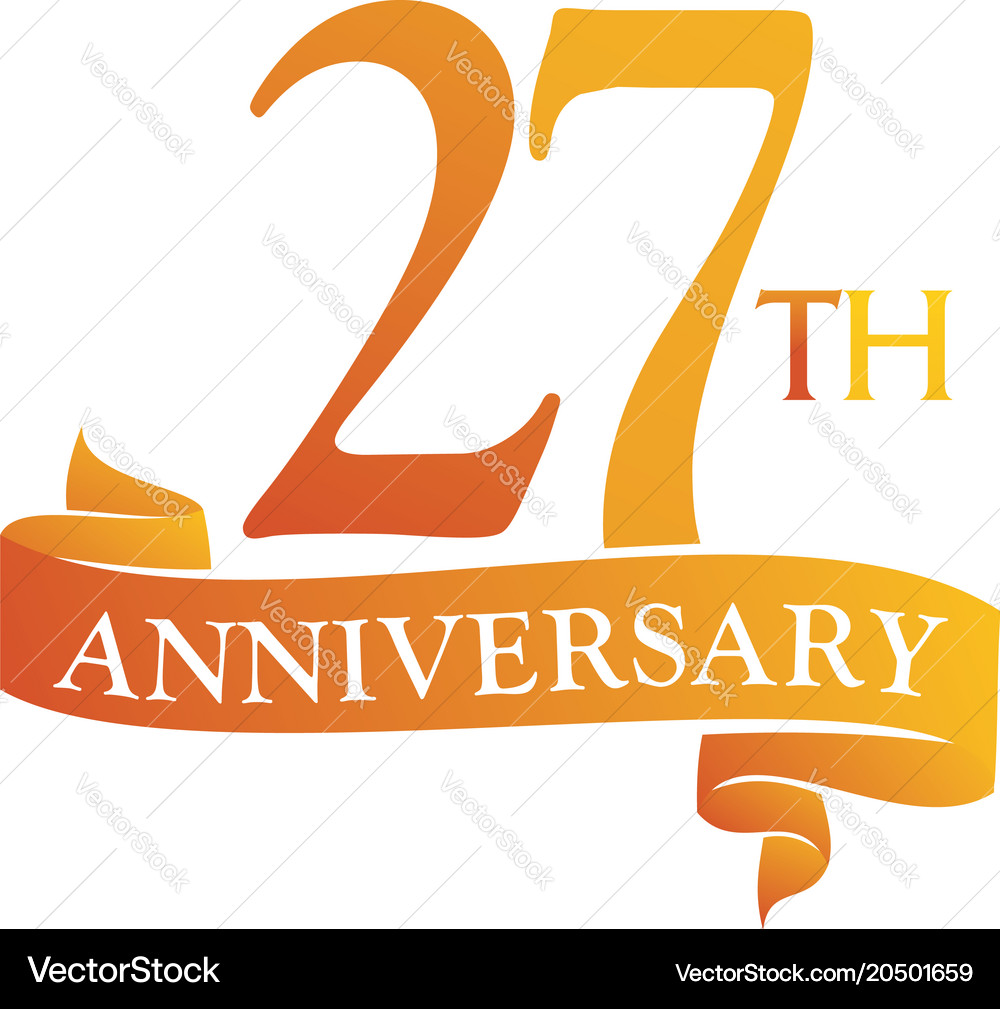 27 year ribbon anniversary Royalty Free Vector Image