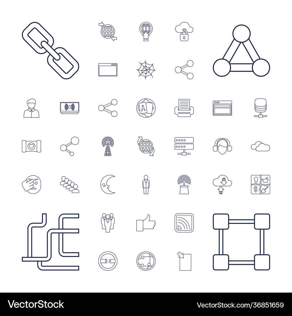 37 Netzwerksymbole Lizenzfreies Vektorbild - VectorStock