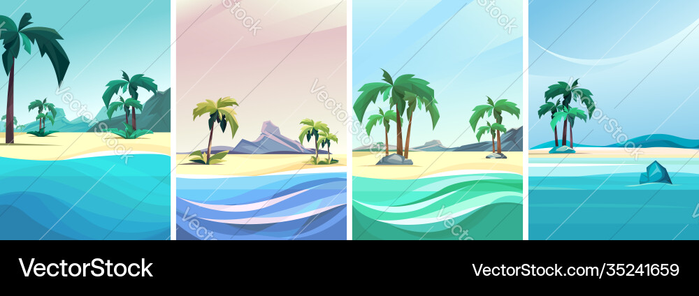Collection desert islands Royalty Free Vector Image