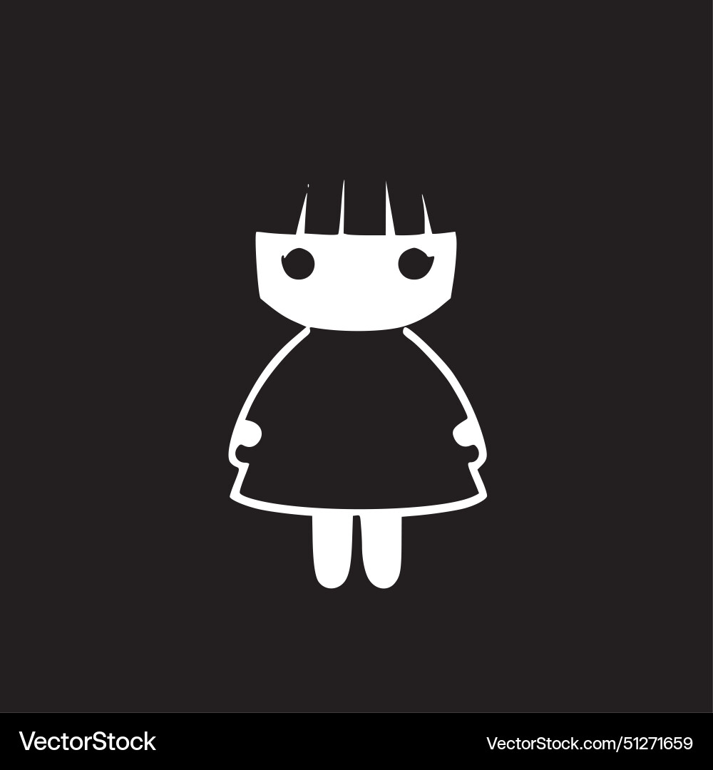 Doll - black and white isolated icon Royalty Free Vector