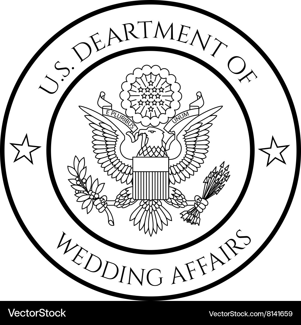 Fake Government Seal - Wedding Style Royalty Free Vector