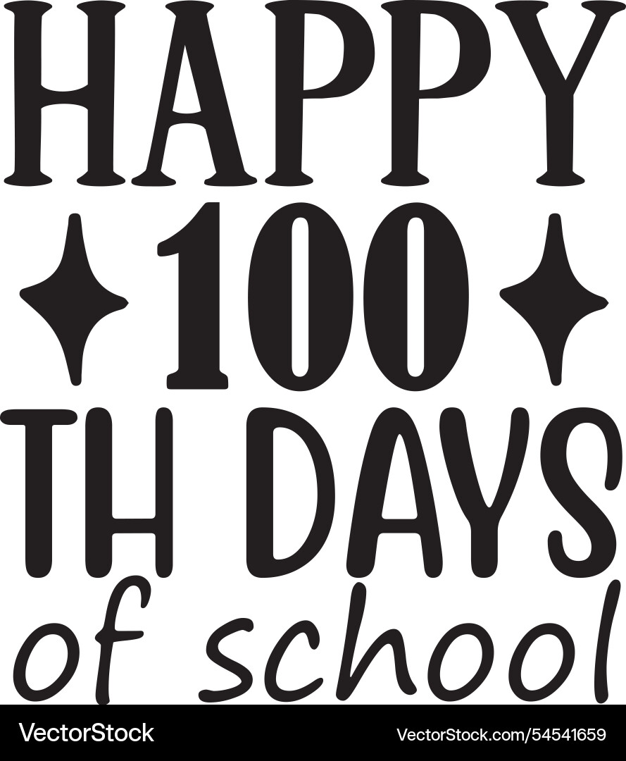 Happy 100 th days of school Royalty Free Vector Image