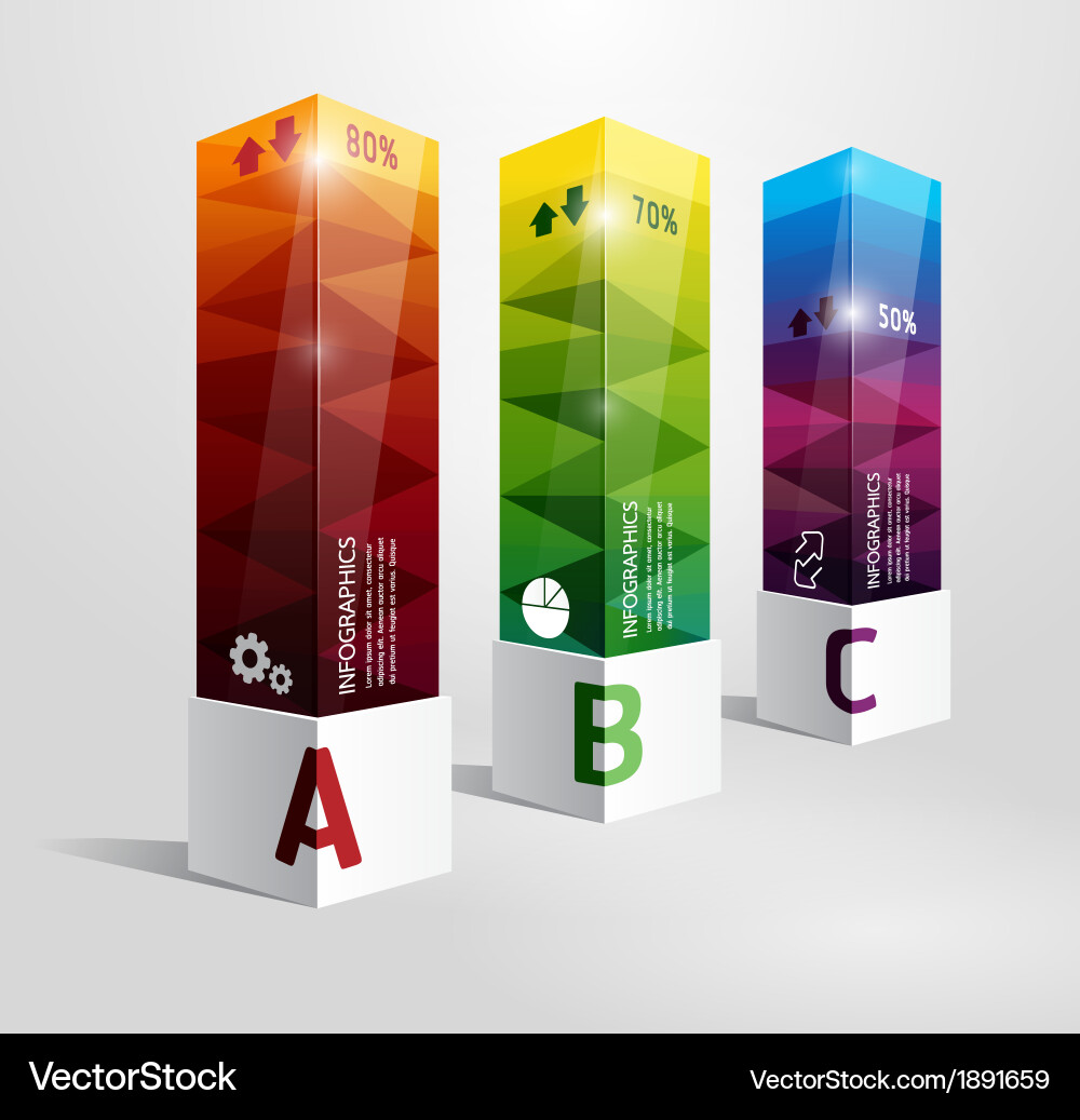 Infographic template modern box design Royalty Free Vector