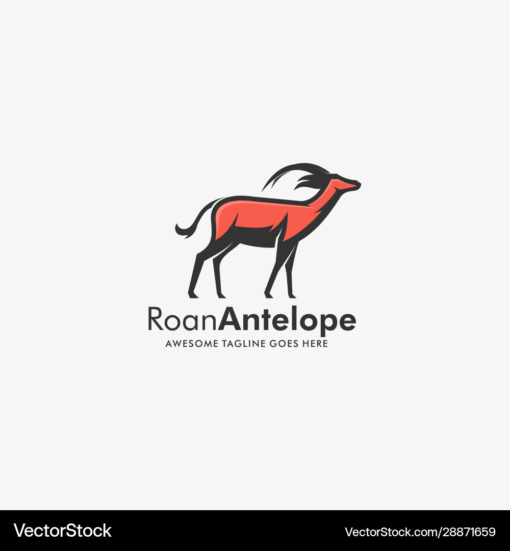Logo roan antelope mascot cartoon Royalty Free Vector Image