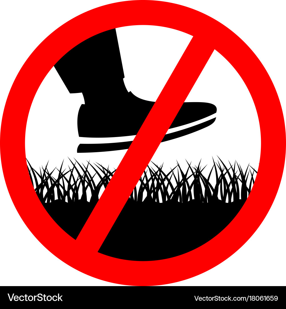 No step on the lawn grass prohibition sign Vector Image