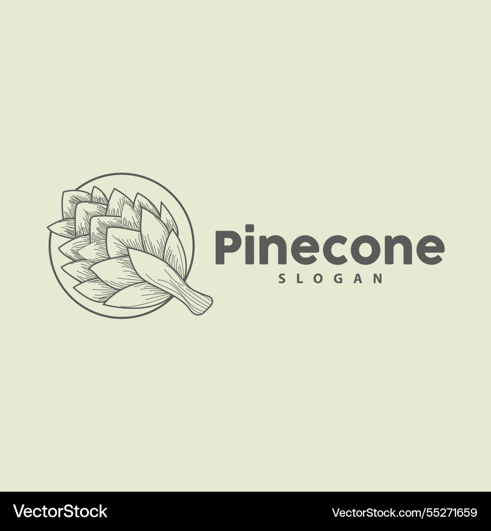 Pine cone logo elegant luxury simple design Vector Image