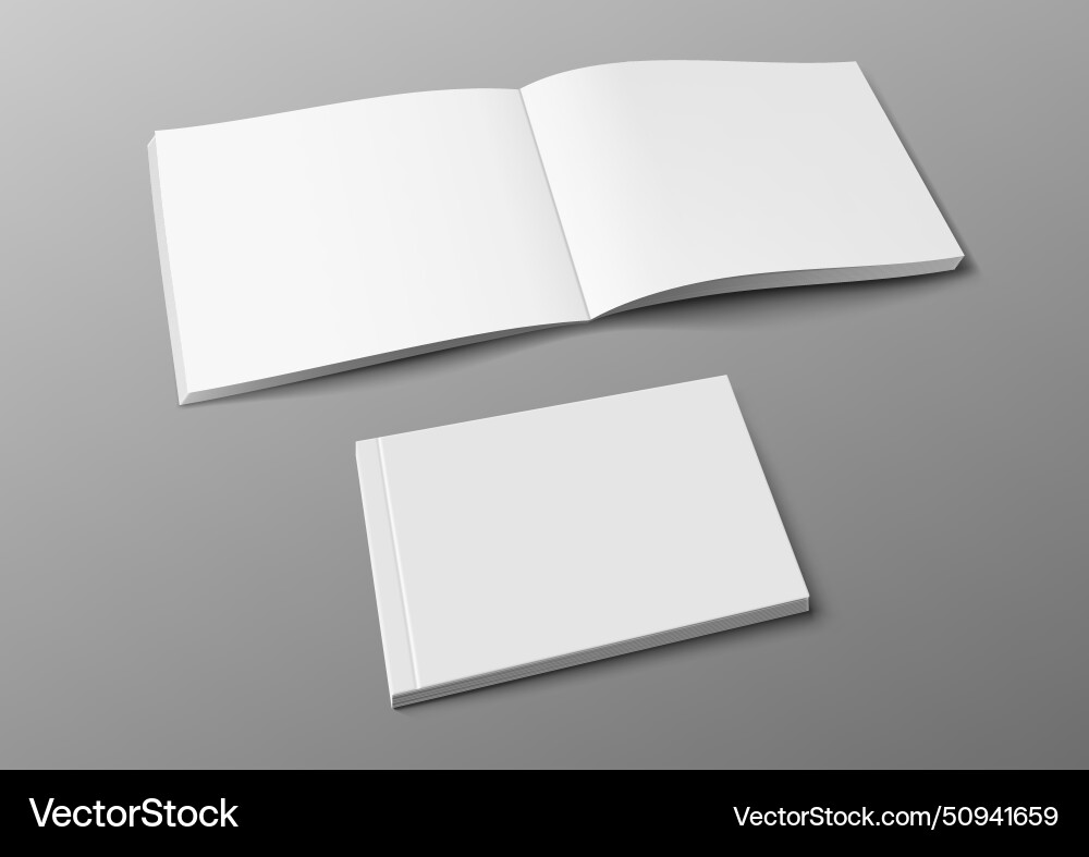 Realistic 3d cover brochure book or catalog mock Vector Image