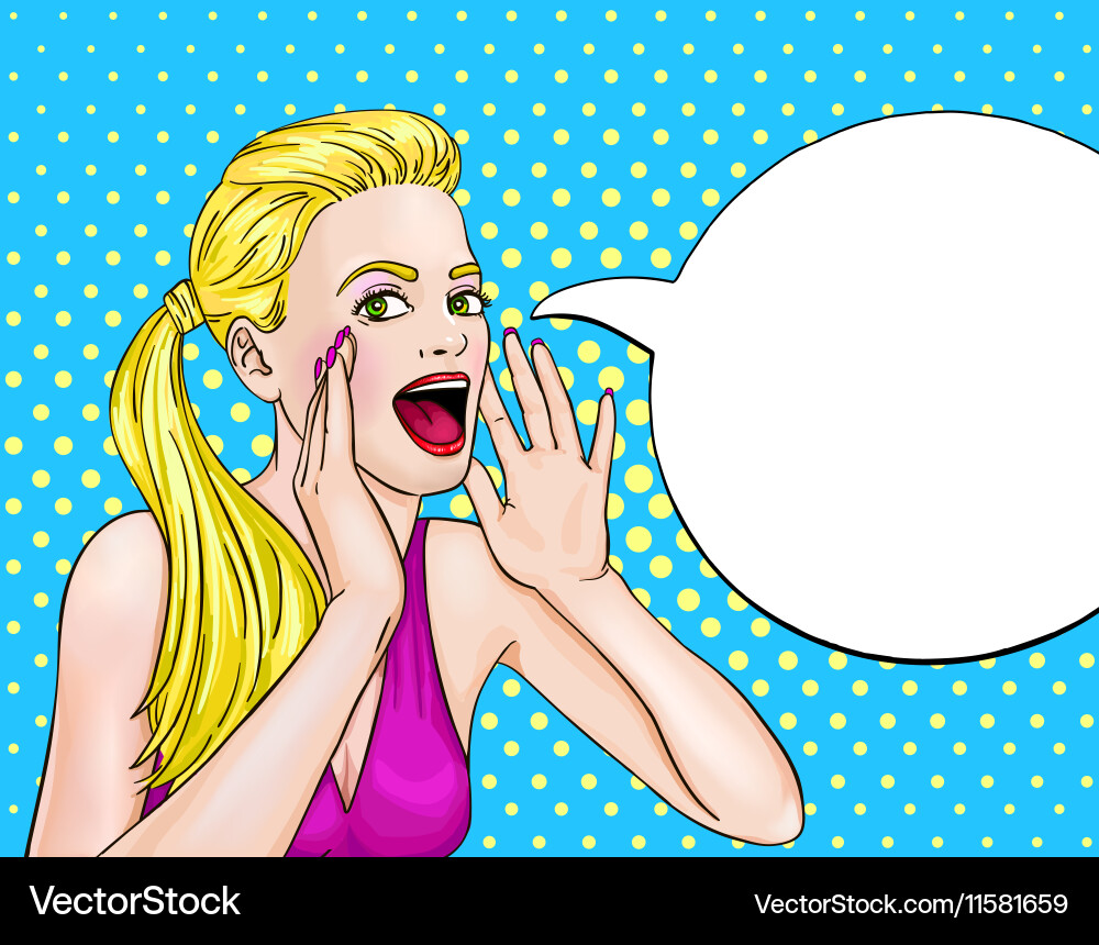 Screaming woman pop art design Royalty Free Vector Image
