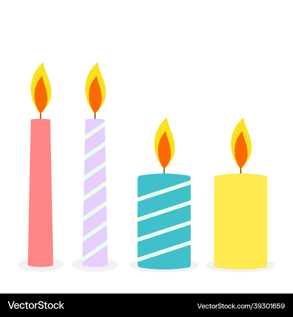 Set of festive candles Royalty Free Vector Image