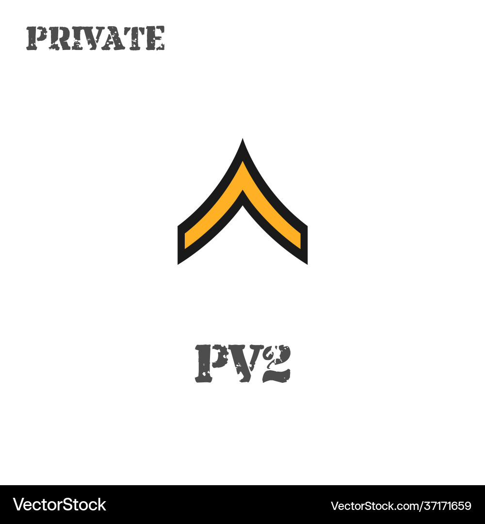 US Army Private Rank Insignia Royalty Free Vector Image