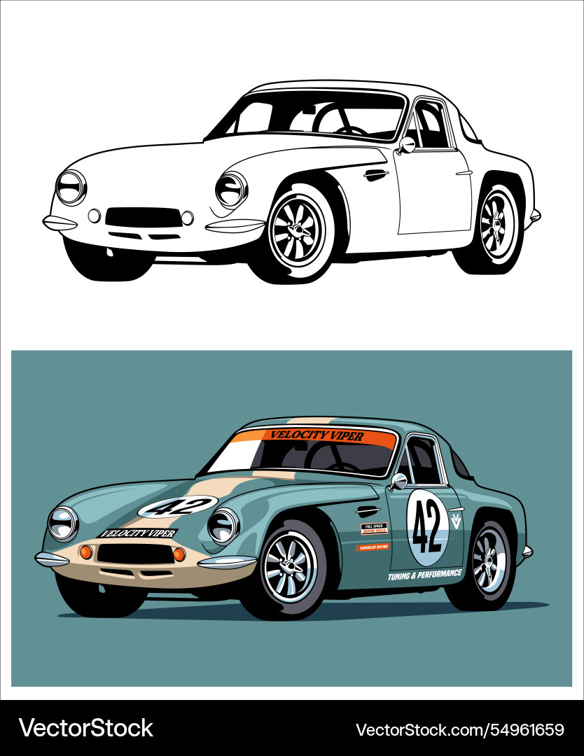 Velocity viper racing car Royalty Free Vector Image