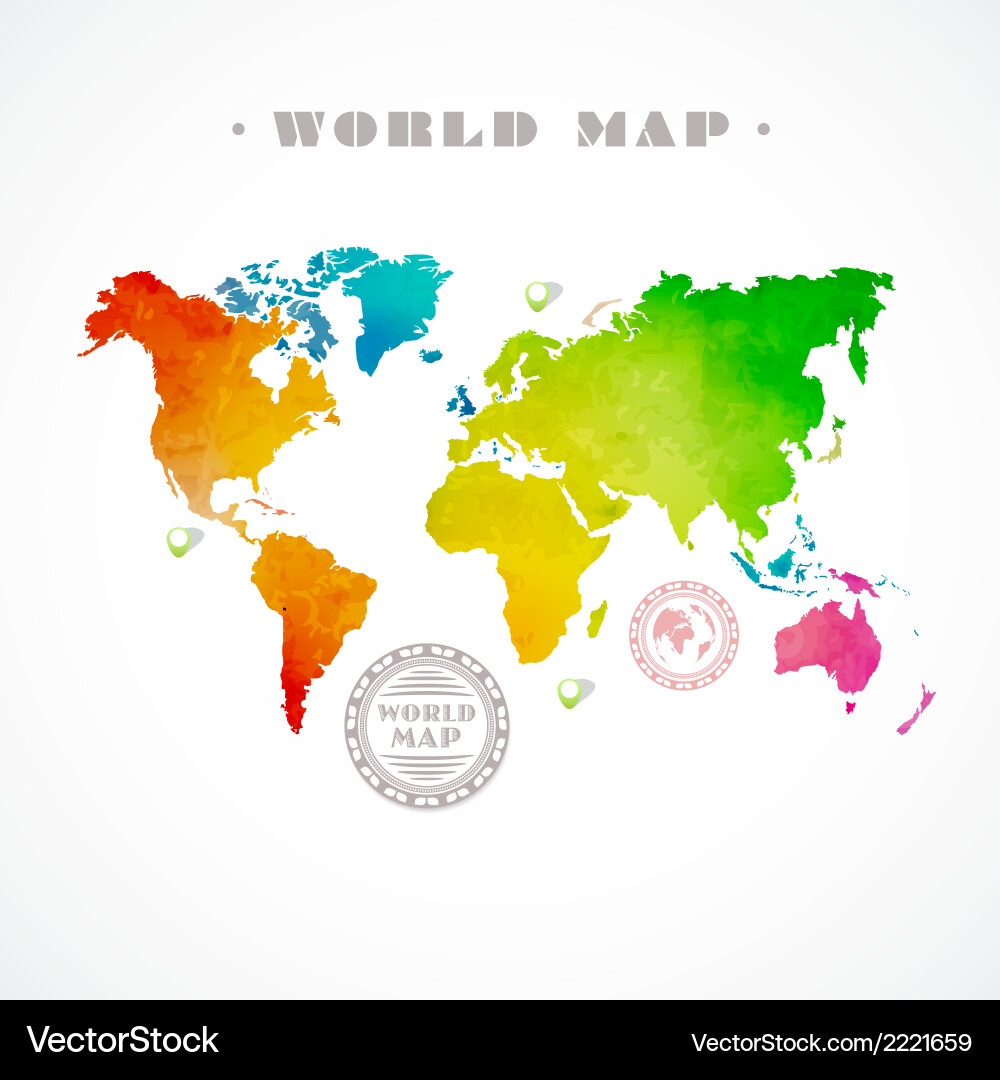 World map Royalty Free Vector Image - VectorStock