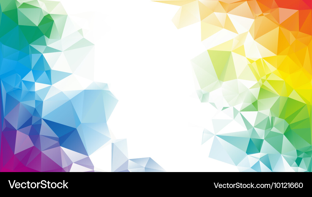 Colorful rainbow polygon background Royalty Free Vector