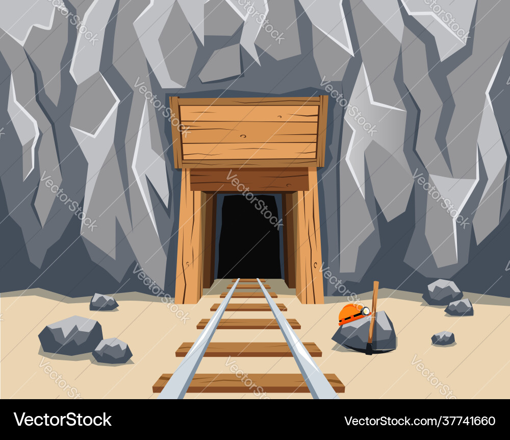 Gold Mine Entrance Royalty Free Vector Image - VectorStock