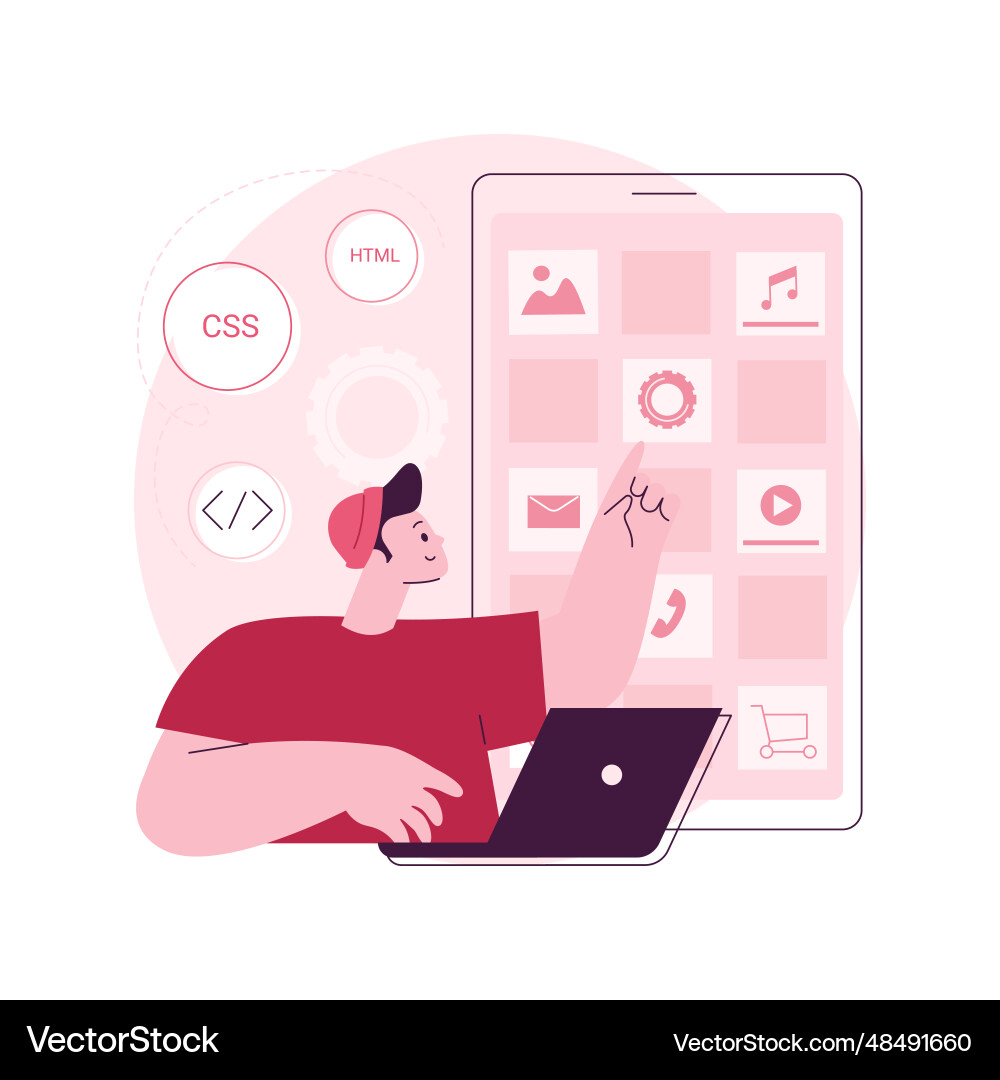 Hybrid mobile app abstract concept Royalty Free Vector Image