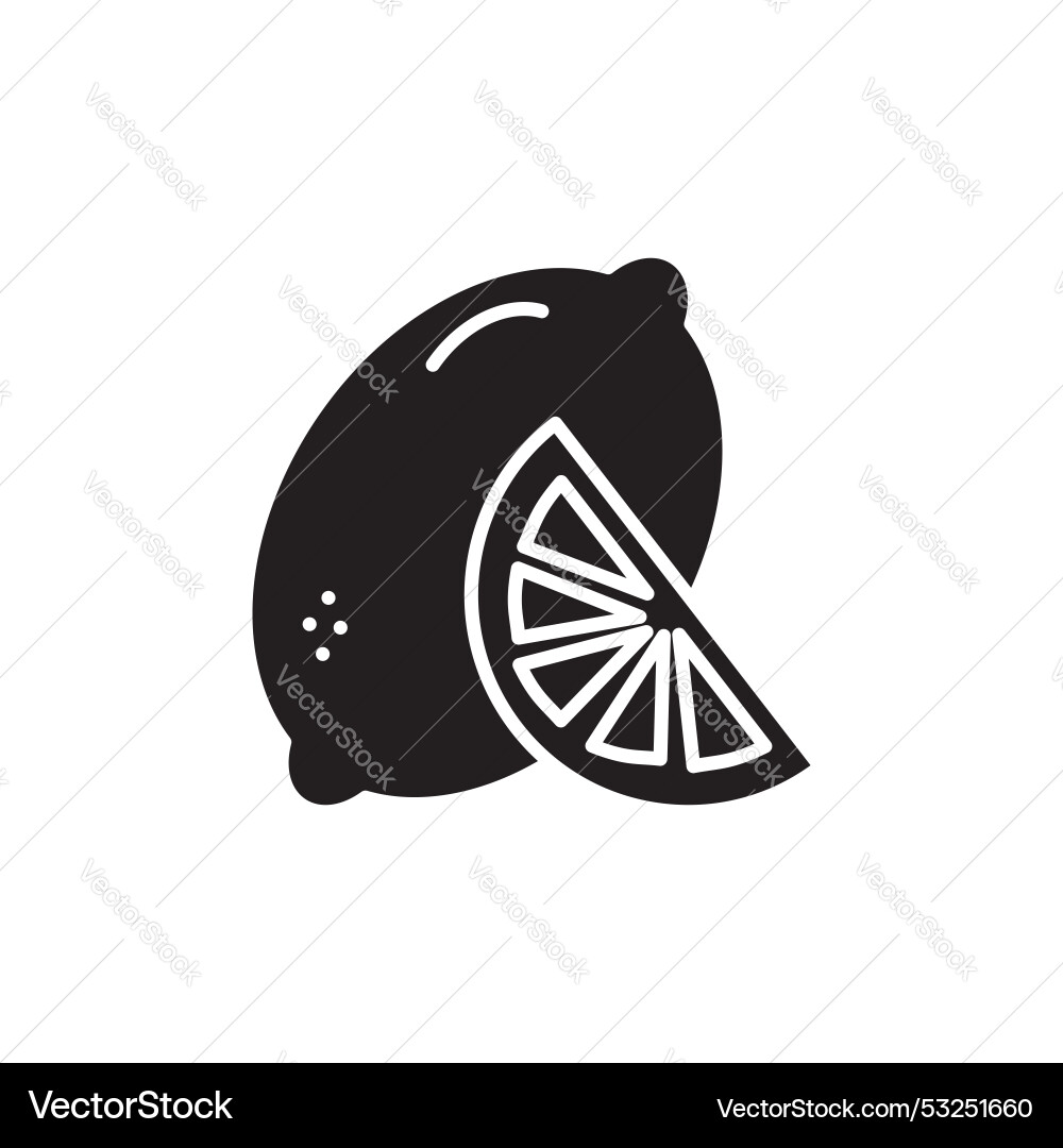 Lemon icon set slice citrus symbol Royalty Free Vector Image