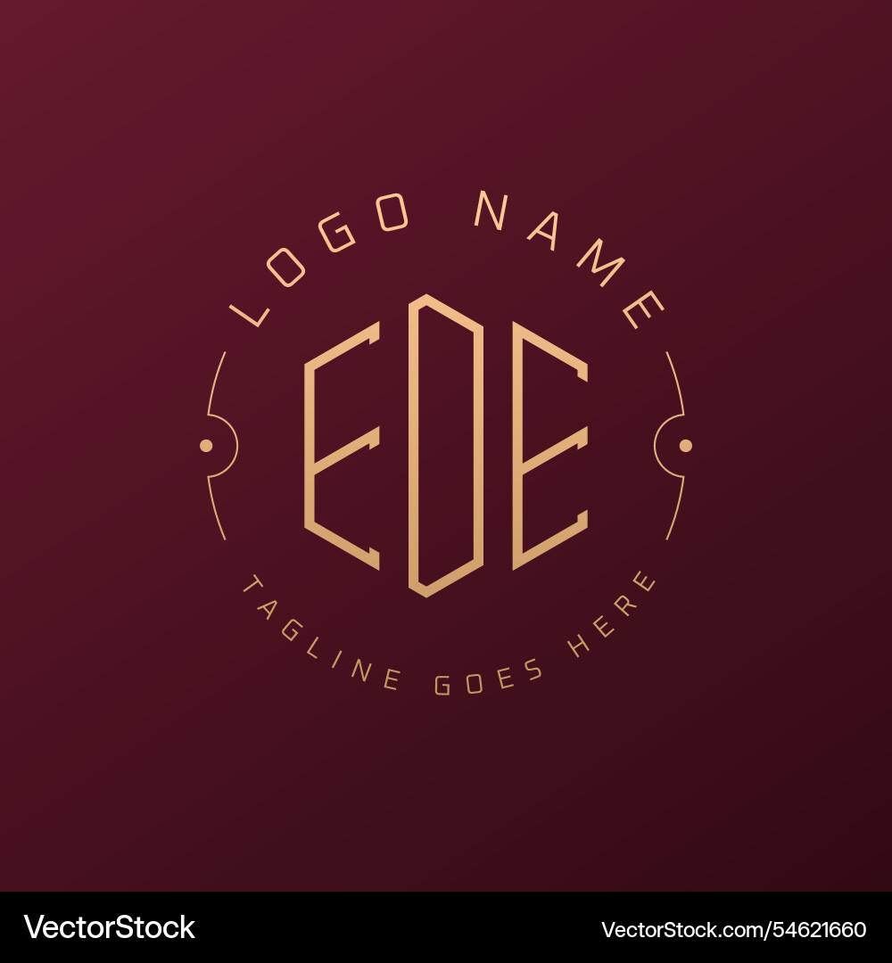 Luxury ede logo design elegant letter Royalty Free Vector