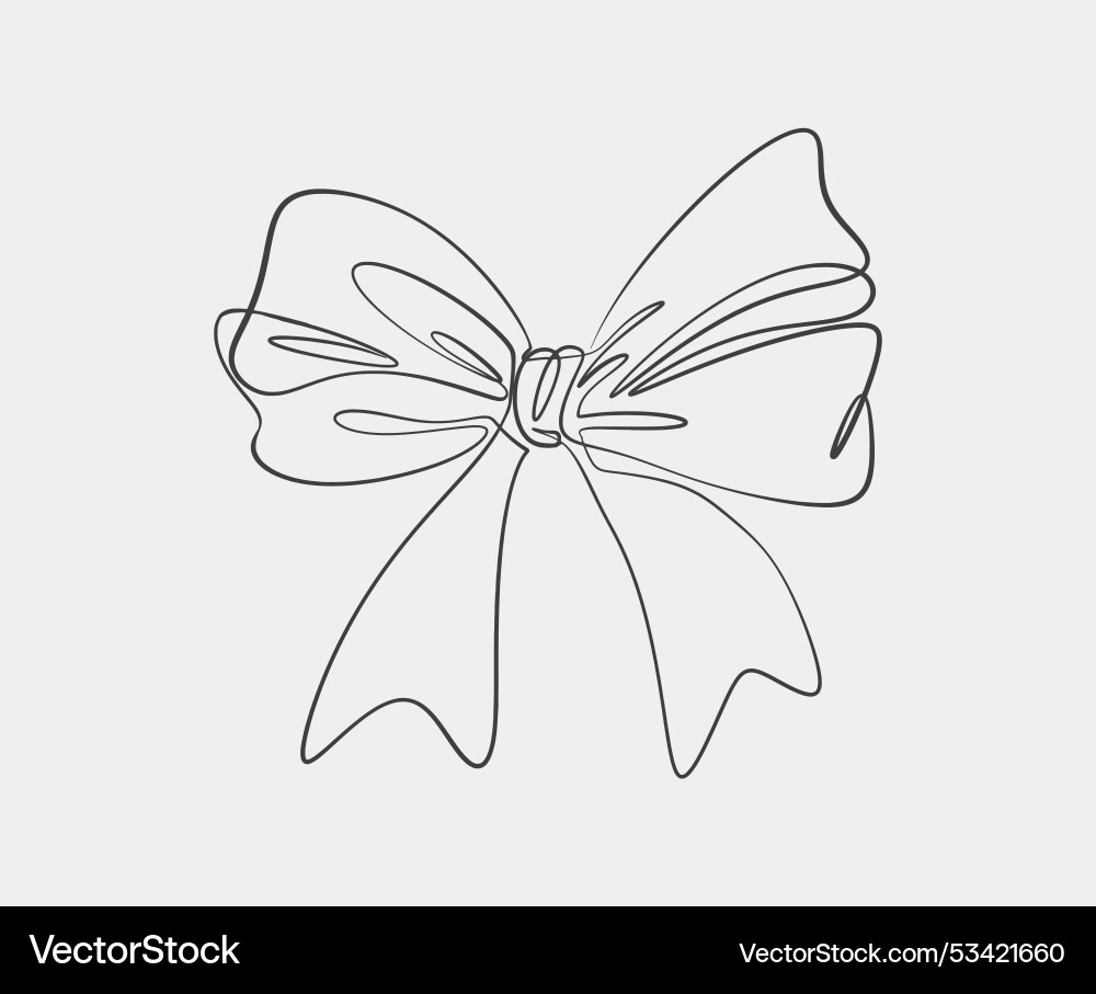 Minimalist continuous line drawing of a bow Vector Image