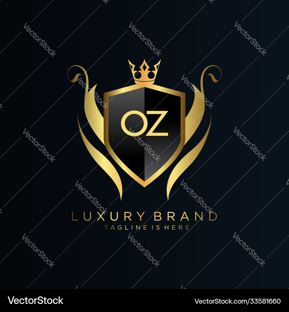 Oz letter initial with royal templateelegant Vector Image