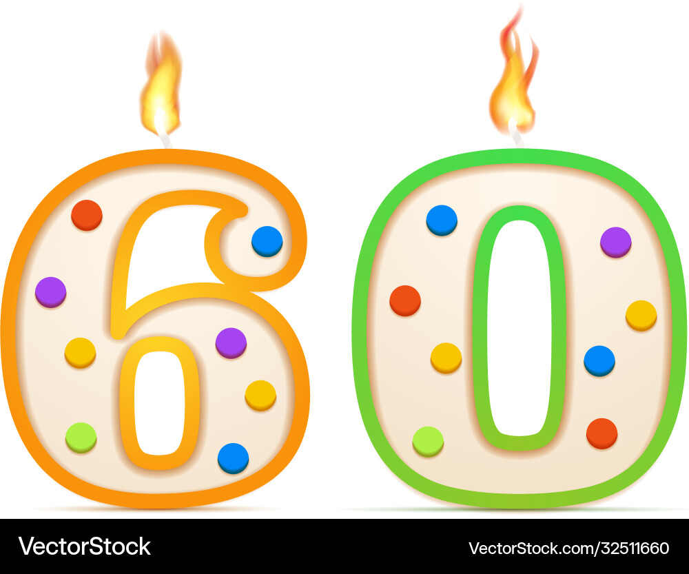Sixty years anniversary 60 number shaped birthday Vector Image