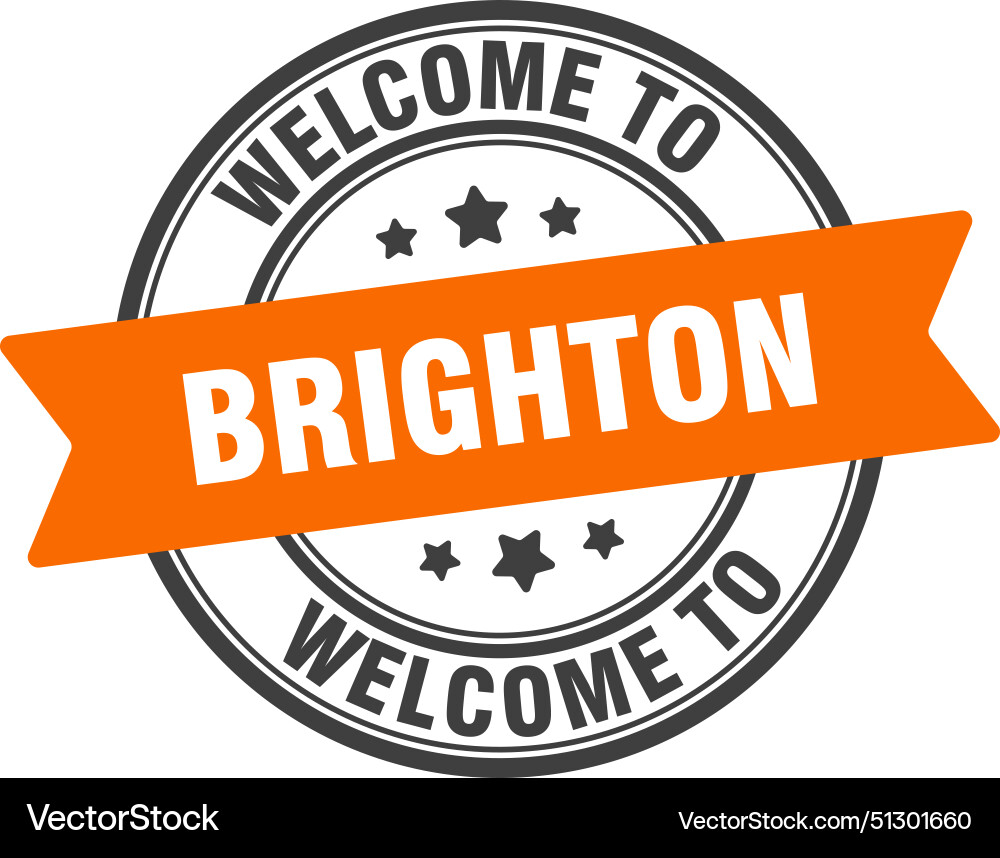 Welcome to brighton stamp brighton round sign Vector Image