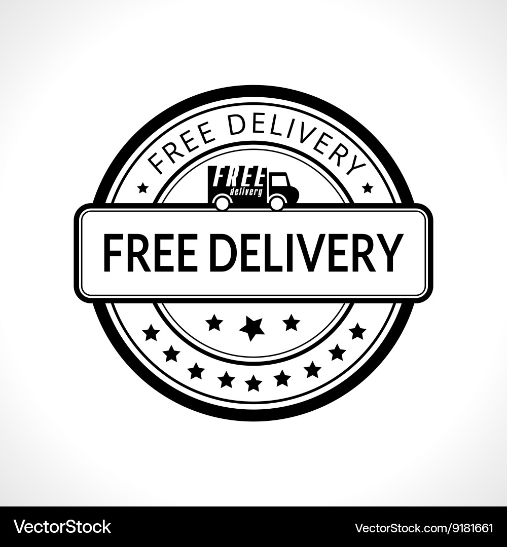 Black stamp with the text free delivery fast Vector Image