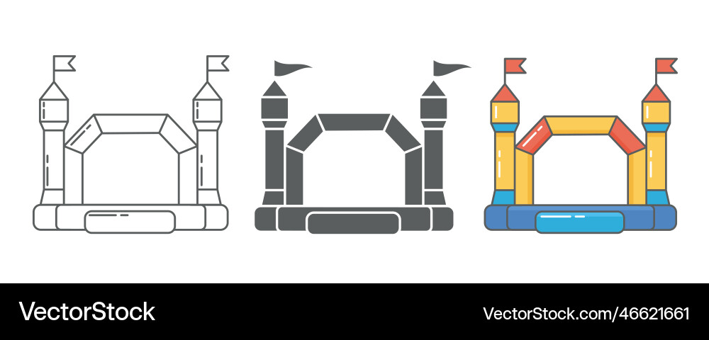 Bouncy castle inflatable house icon trampoline Vector Image