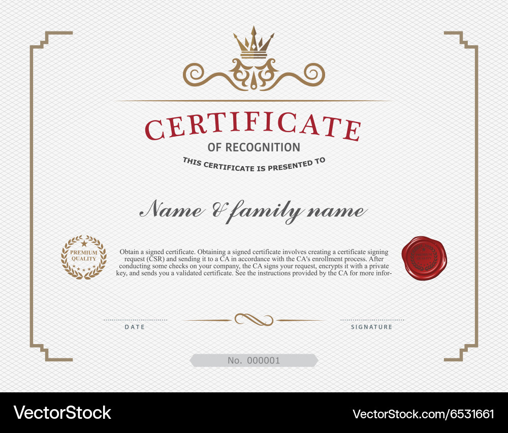 Certificate template and background Royalty Free Vector