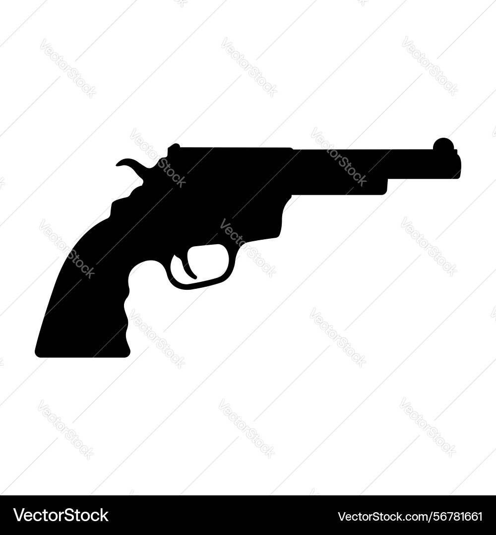Handgun revolver silhouette Royalty Free Vector Image