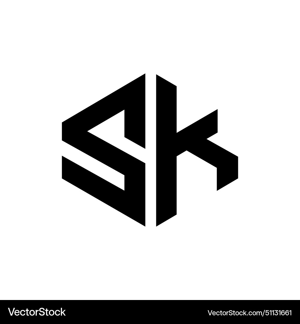 Letter sk creative unique shape modern monogram Vector Image