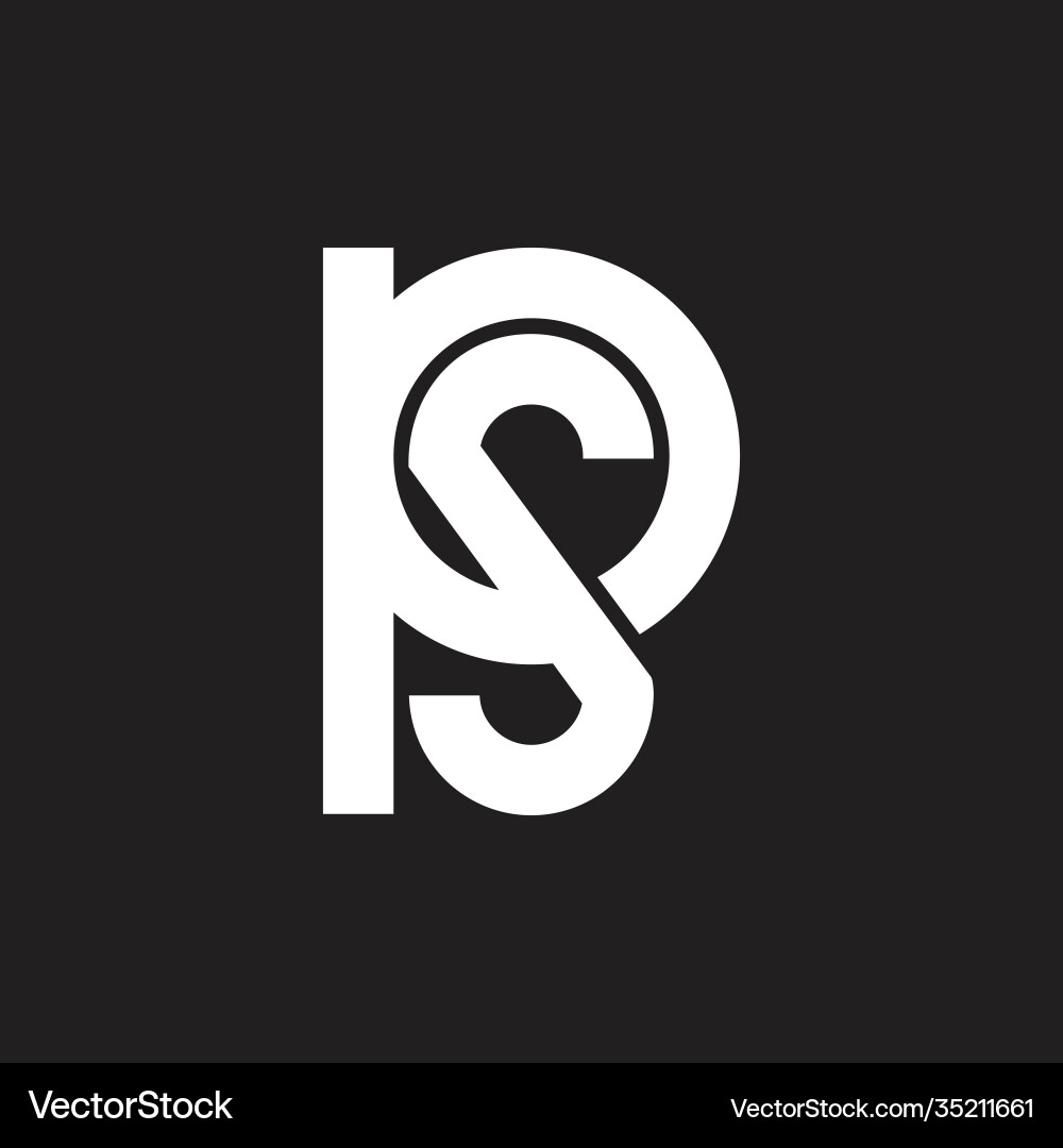 Letters sp simple flat geometric line logo Vector Image