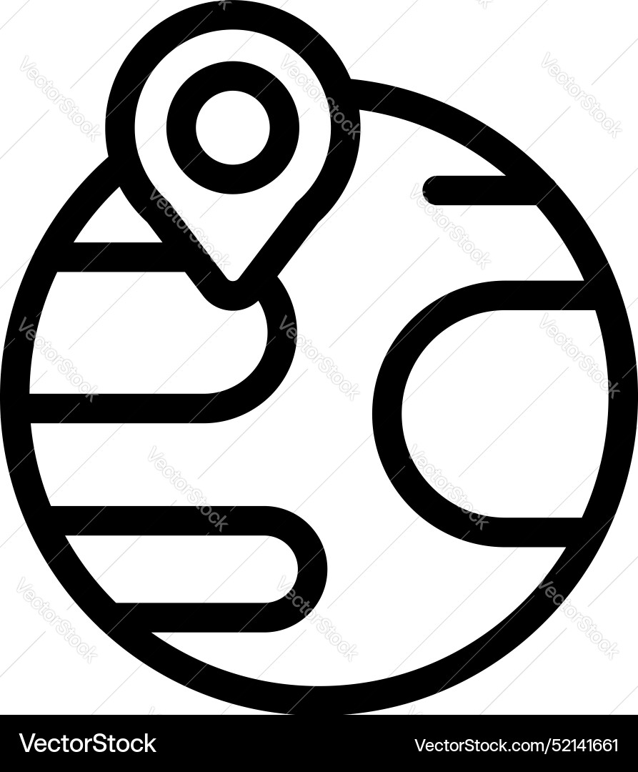 Location pin showing global destination on planet Vector Image