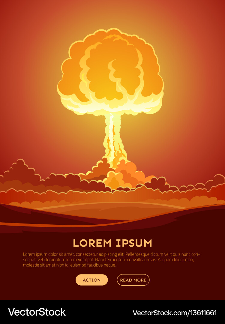 Nuclear Explosion Poster Royalty Free Vector Image