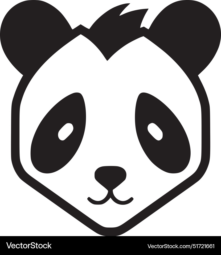Panda - black and white Royalty Free Vector Image
