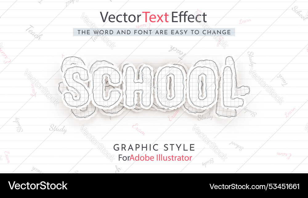 Paper stickers text effect graphic style mockup Vector Image