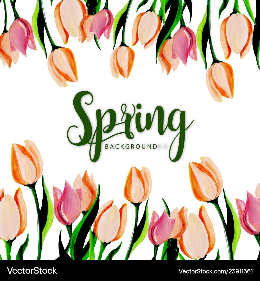 Watercolor spring background Royalty Free Vector Image
