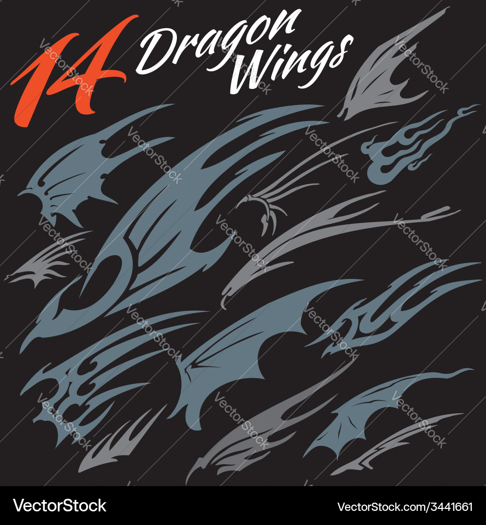 Wings of the dragon Royalty Free Vector Image - VectorStock