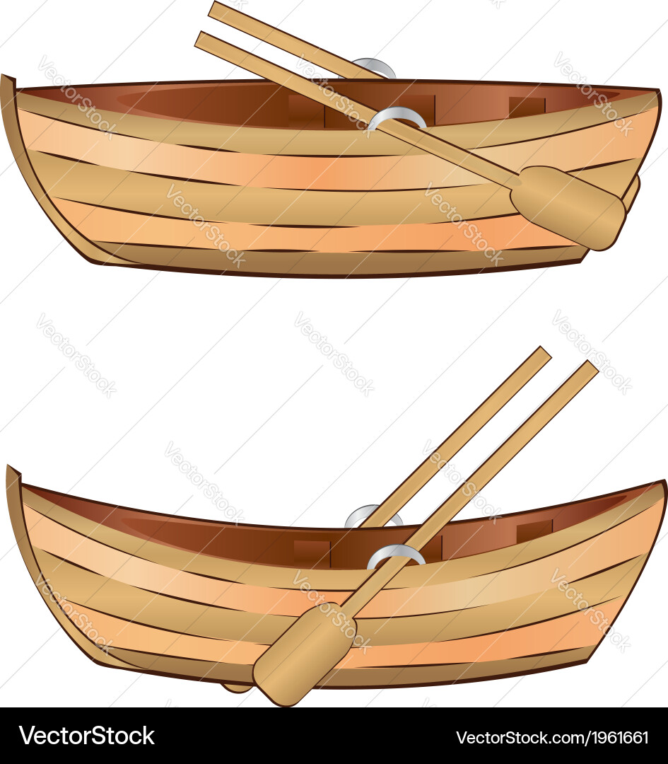 Wooden boat Royalty Free Vector Image - VectorStock