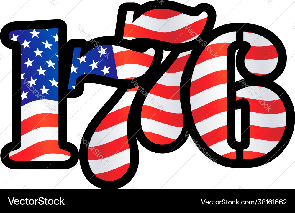 1776 USA Flag Year Royalty Free Vector Image - VectorStock