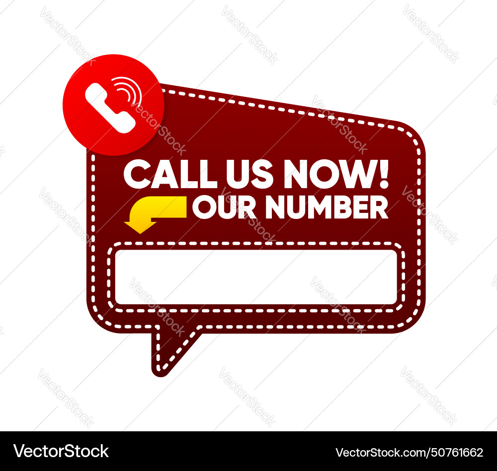 Call us now button template for communication Vector Image